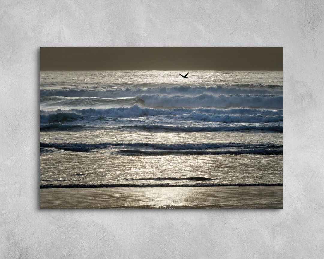 Dramatic Seascape of the Pacific Ocean From Oregon Coast, Crashing ...