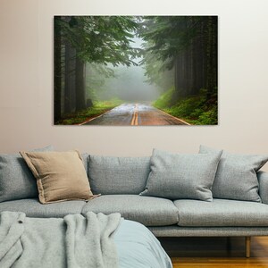 Misty Forest Oregon Photography, Moody Landscape With Forest Road, PNW ...