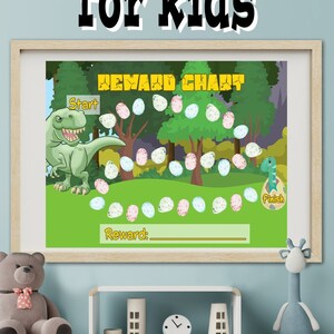 Chore Chart for Kids | Dinosaur Reward System | Toddler Reward Chart ...