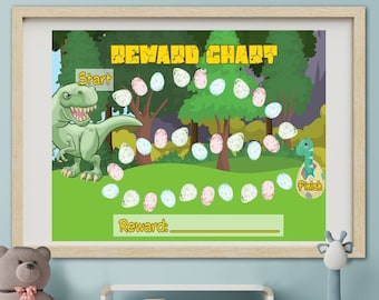 Printable Dinosaur Reward Chart Space Behavior Chart Boy - Etsy