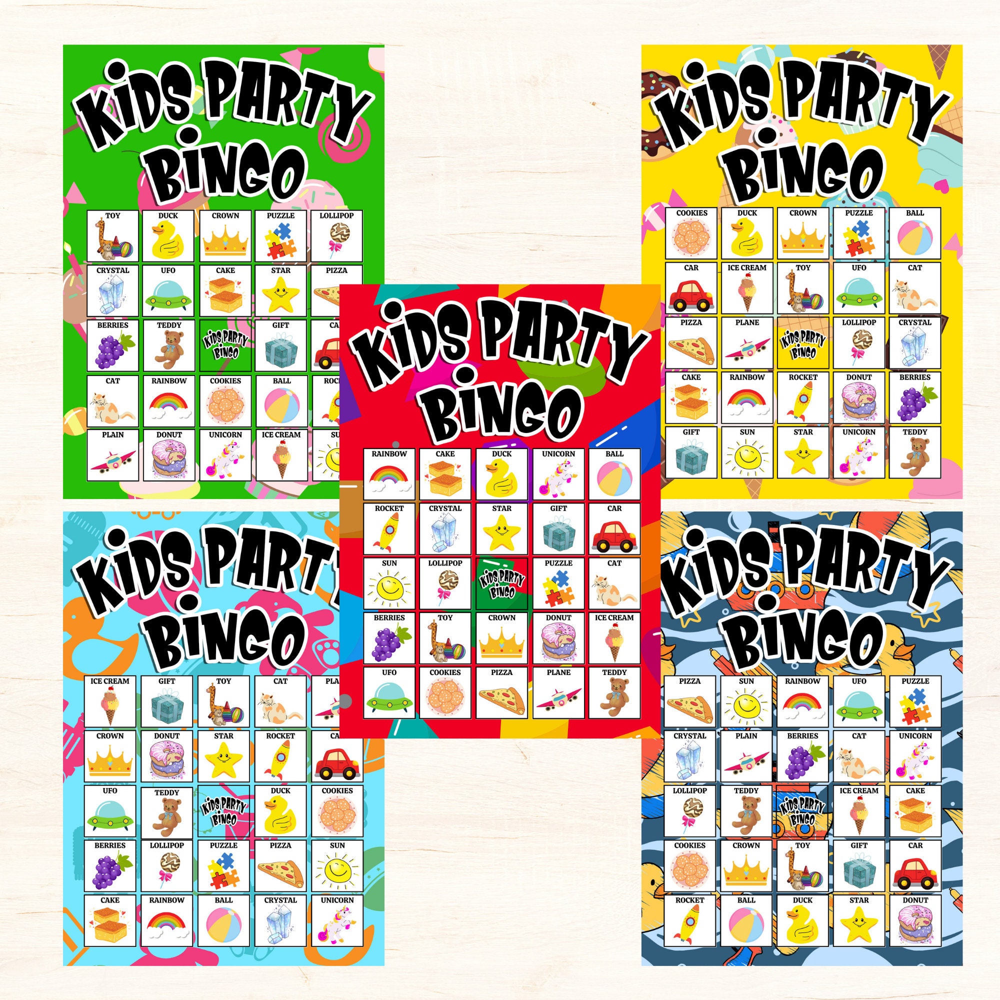 Kids Bingo Game | Birthday Game Bingo for Kids | Funny Game for the ...