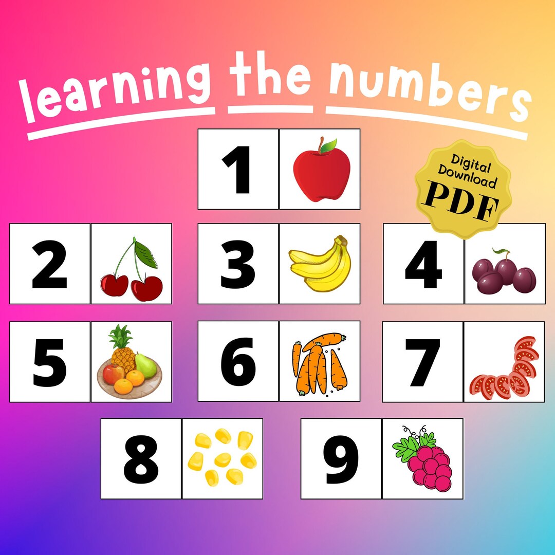 Learning Numbers Matching Card Game | Preschool Game Montessori ...