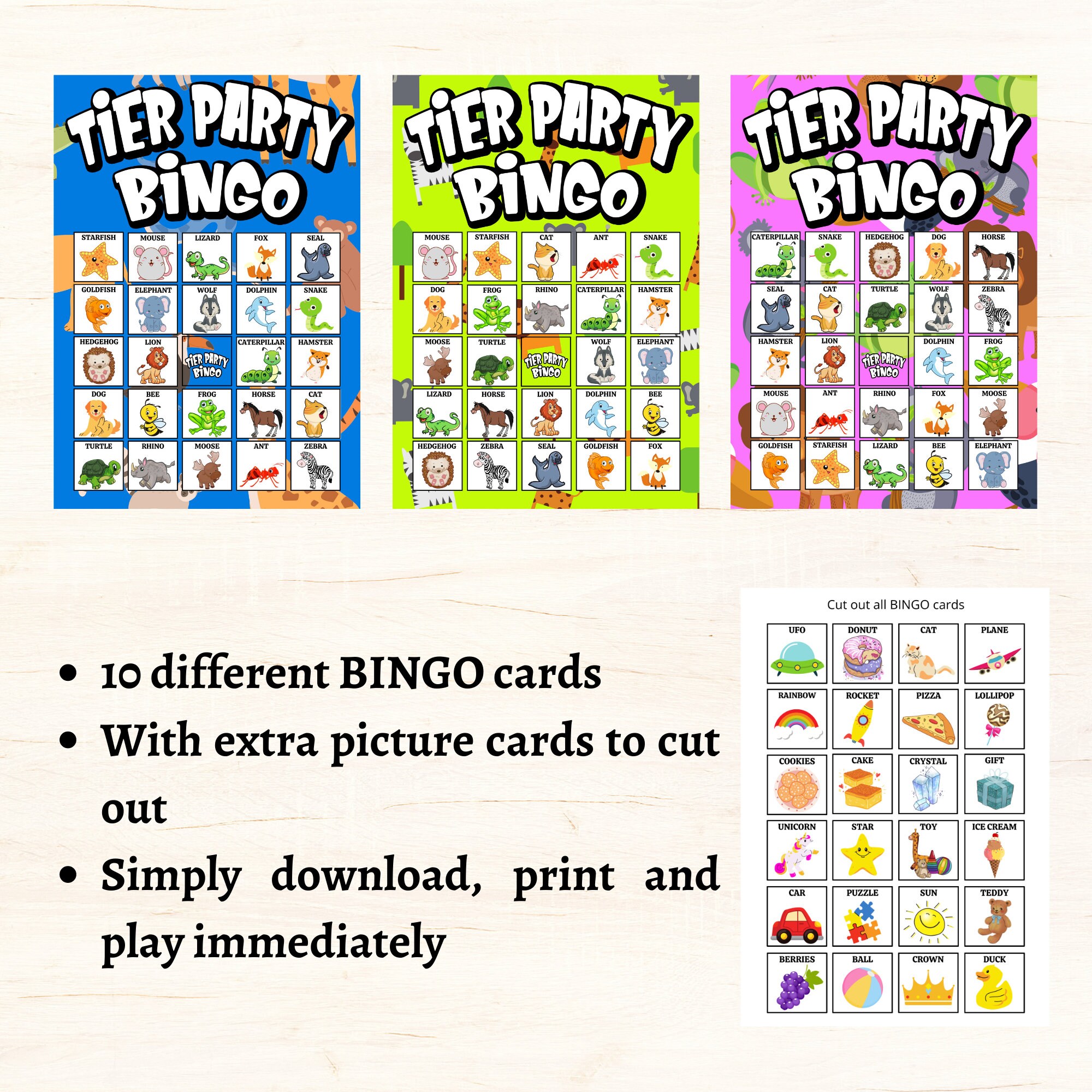 Kids Bingo Game | Birthday Game Bingo for Kids | Funny Game for the ...