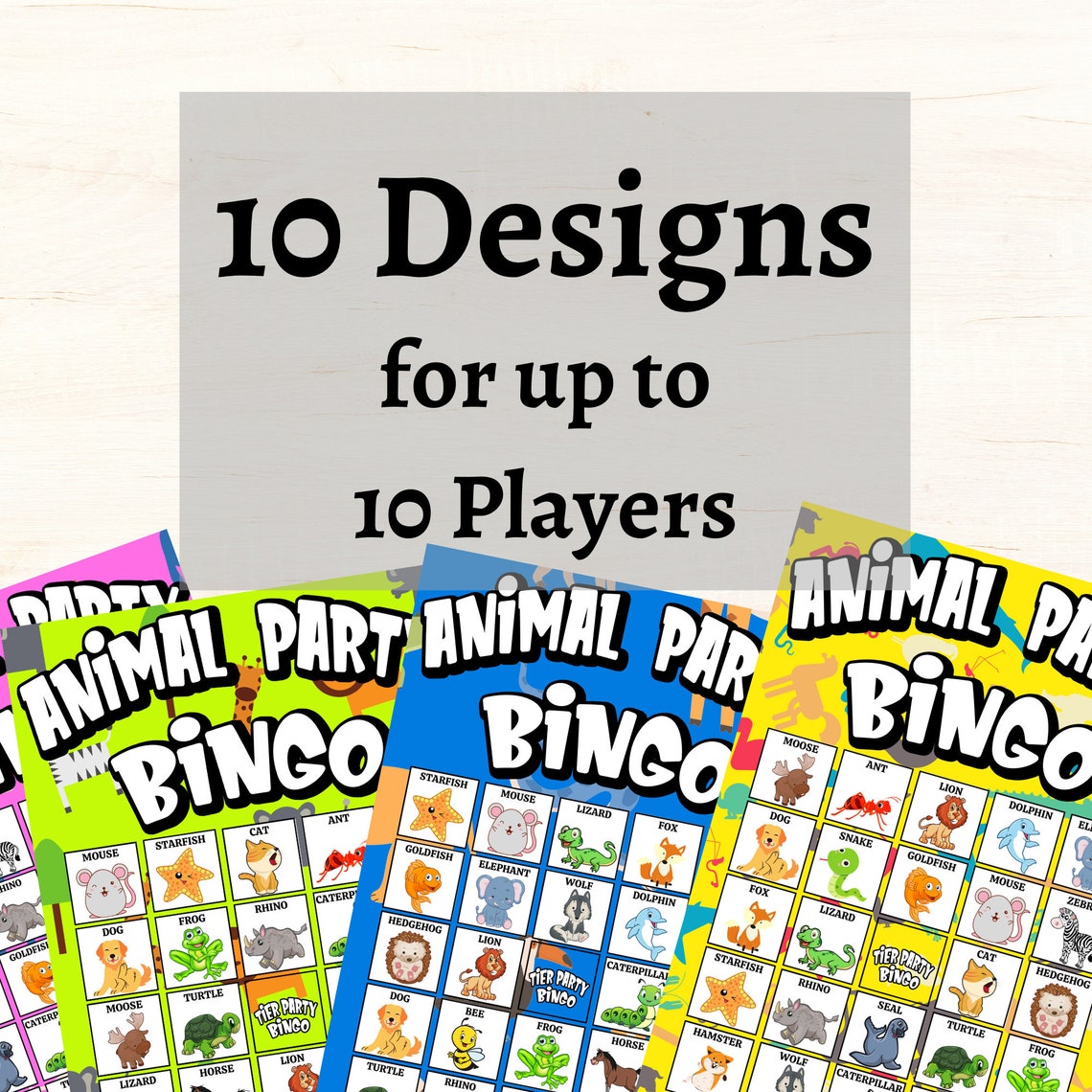 Animal Bingo Game for Kids Printable Board Games Bingo Games Games for ...