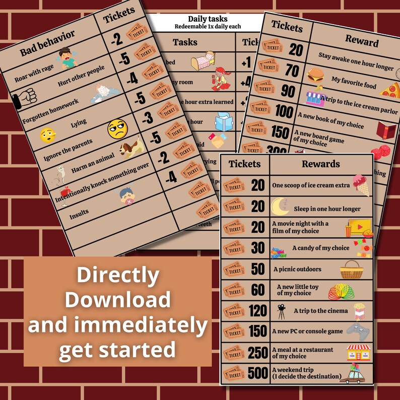 Reward System for Children | Incentive System for Daily Tasks ...