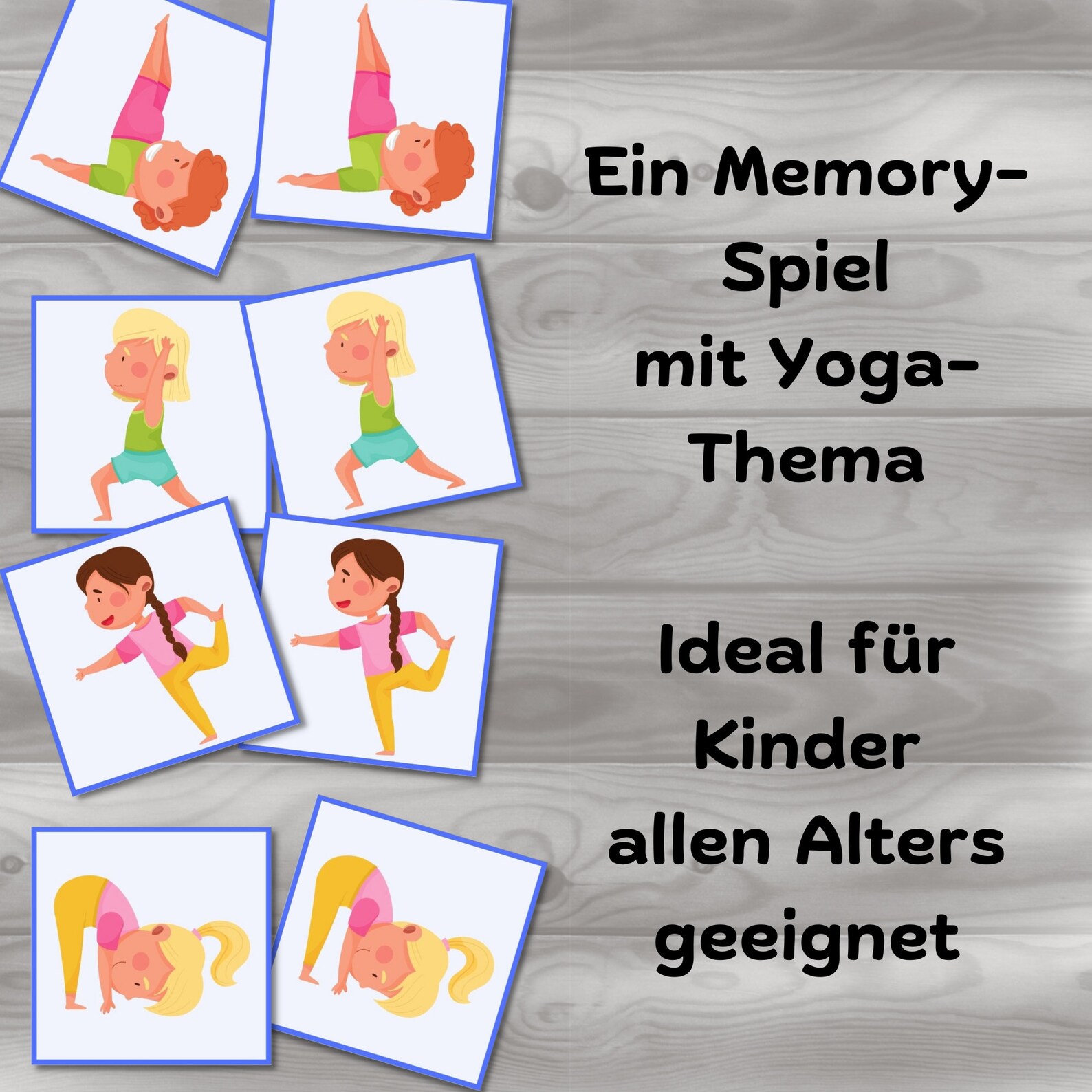 Memory Game Yoga Cards | Matching Card Game for Kids | Montessori ...
