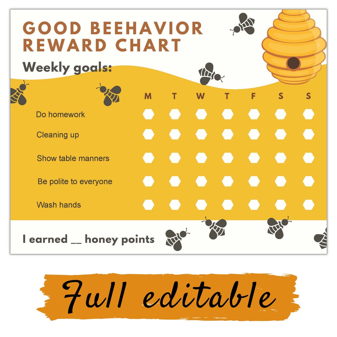 Good Behavior Reward Chart Printable Reward Chart for Kids - Etsy