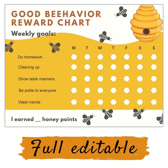 Good Behavior Reward Chart Printable Reward Chart for Kids | Etsy