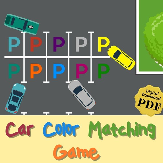 Car Flash Card Matching Game Learning the Colors With Cars - Etsy