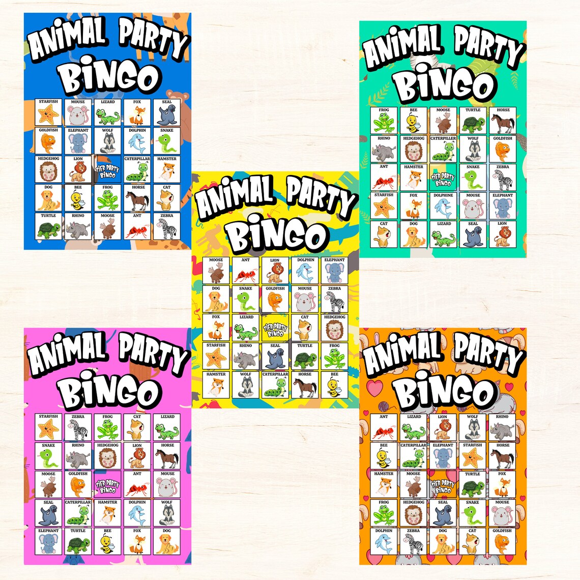 Animal Bingo Game for Kids Printable Board Games Bingo Games Games for ...