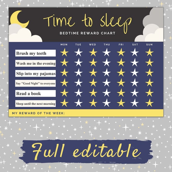 Sleep Reward Chart Printable Behavior Chart Chore Chart - Etsy