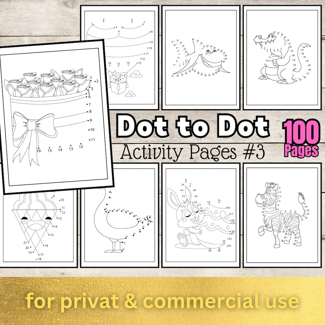 100 Dot to Dot Pages No 3 | Coloring Pages Kids and Toddlers | Connect ...
