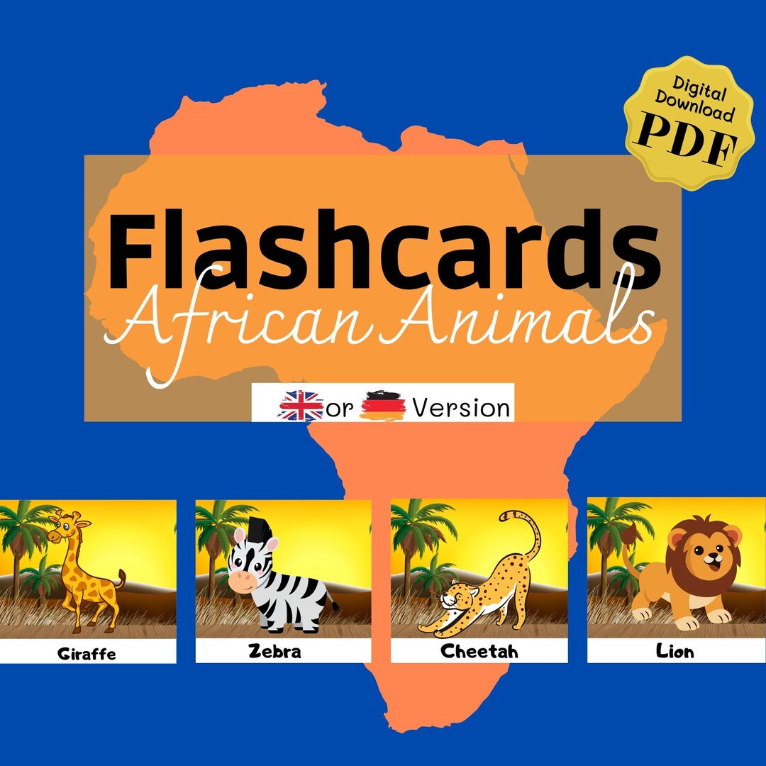 Flash Cards Animals of Africa | Montessori Materials | Matching Card ...