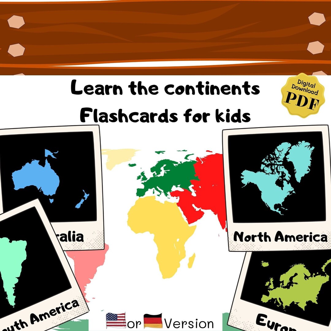 Continent Flash Cards | Montessori Material for Homeschooling ...
