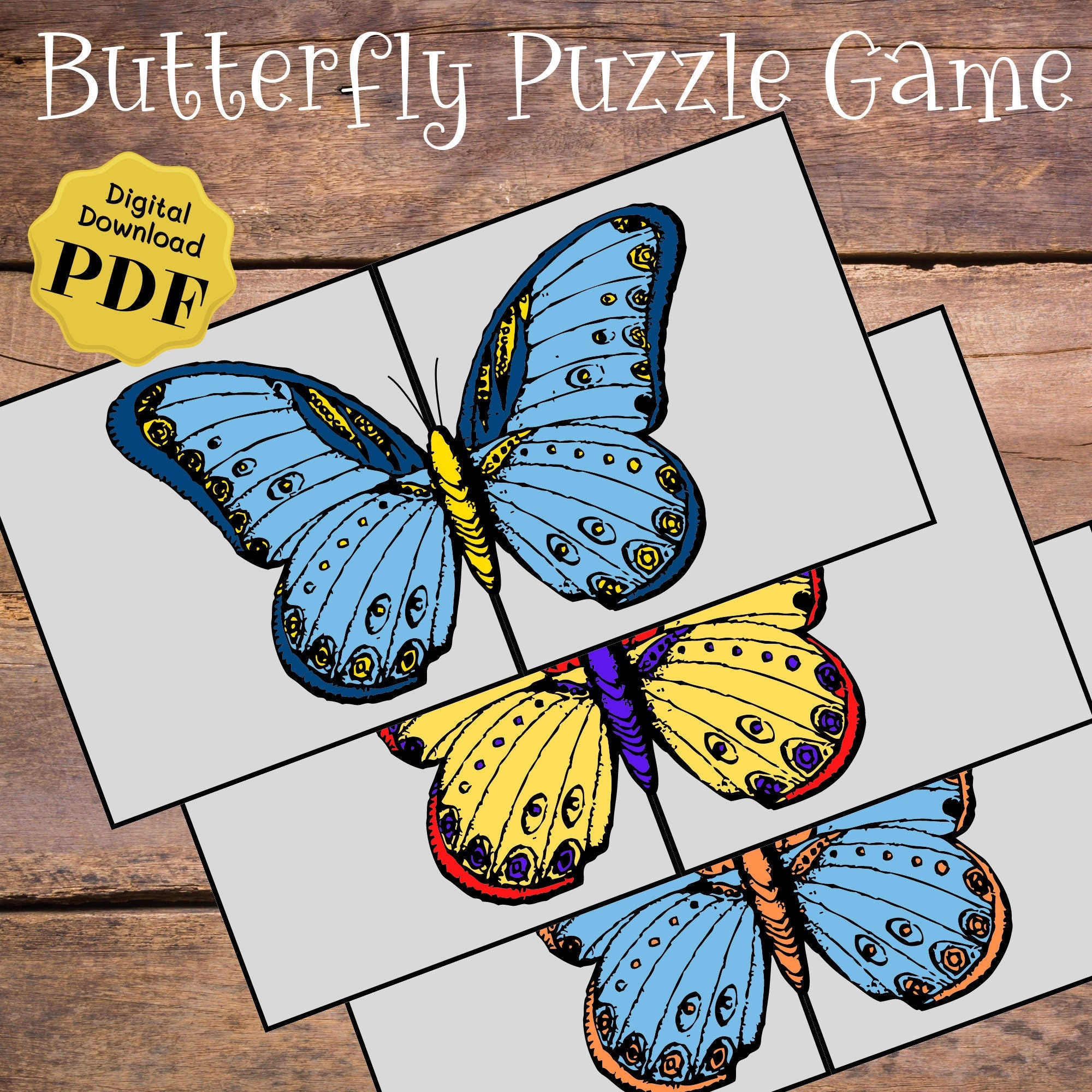Animal Symmetry Puzzle Butterfly Scissor Skills and Learn the Colors ...