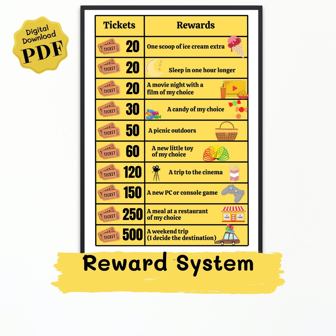Reward System for Children | Incentive System for Daily Tasks ...