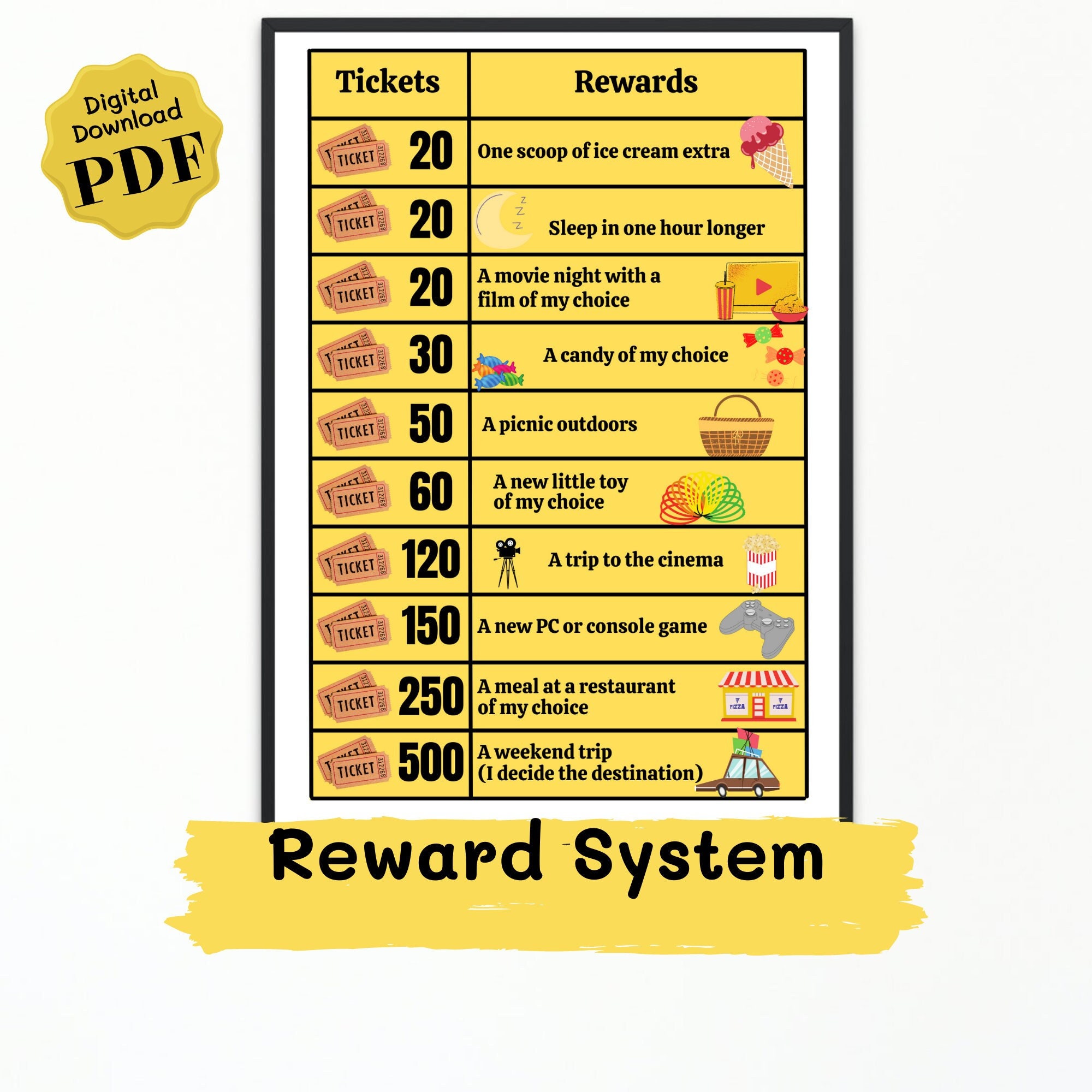Reward System for Children | Incentive System for Daily Tasks ...