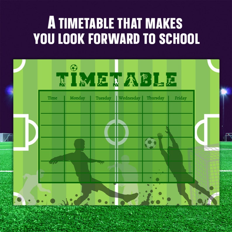 Soccer Timetable for Kids | German and English Timetable Printable for ...