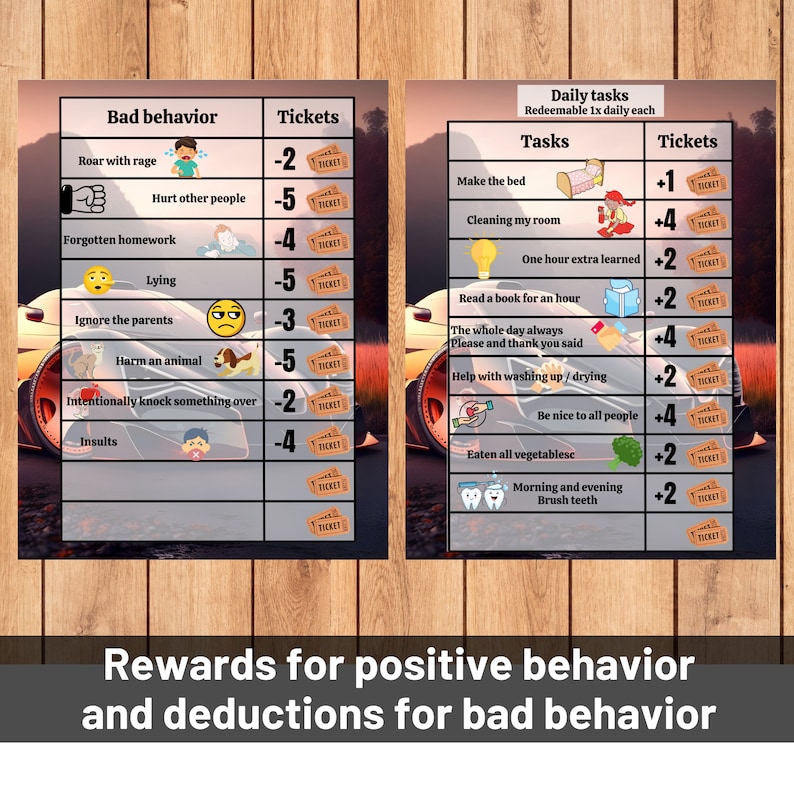 Reward Chart for Kids Daily Routines With Rewards Chore - Etsy