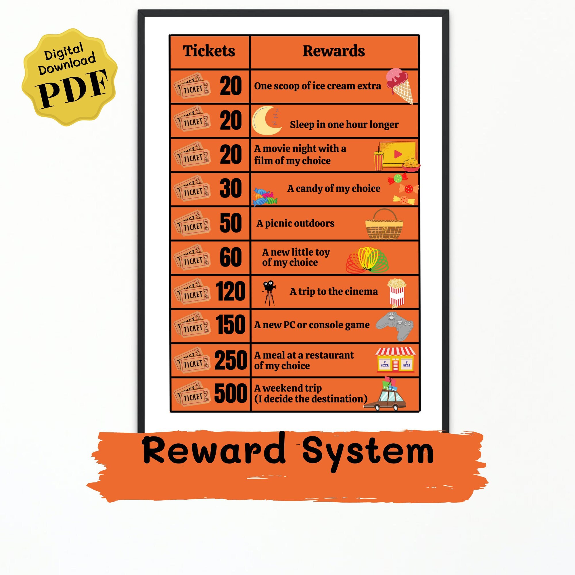 Reward System for Children | Incentive System for Daily Tasks ...