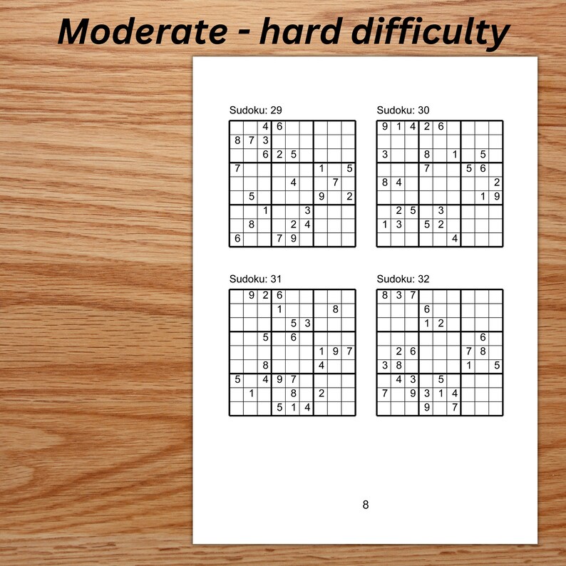 400 Sudoku Medium and Hard Vol 2 Digital Puzzle Games Sudoku Printable ...