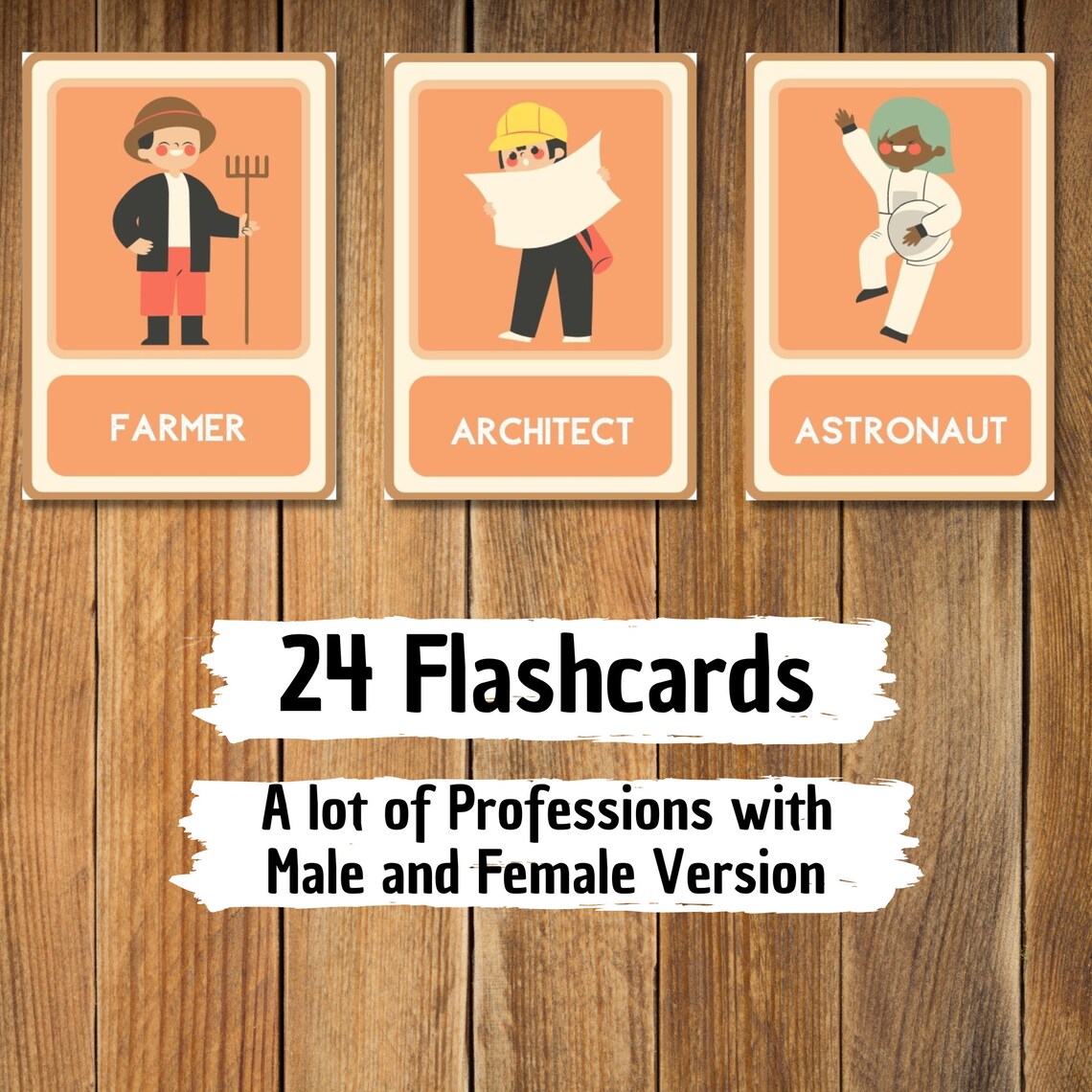 Professions Flash Cards | Matching Card Game for Kids | Montessori Toy ...
