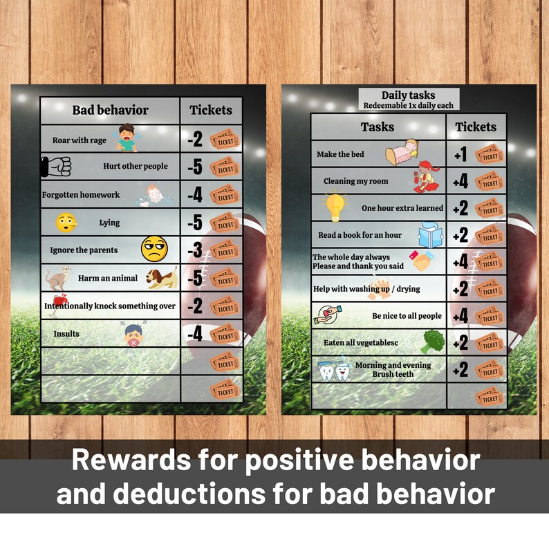 Foodball Reward Chart for Kids | Daily Routines With Rewards | Chore ...