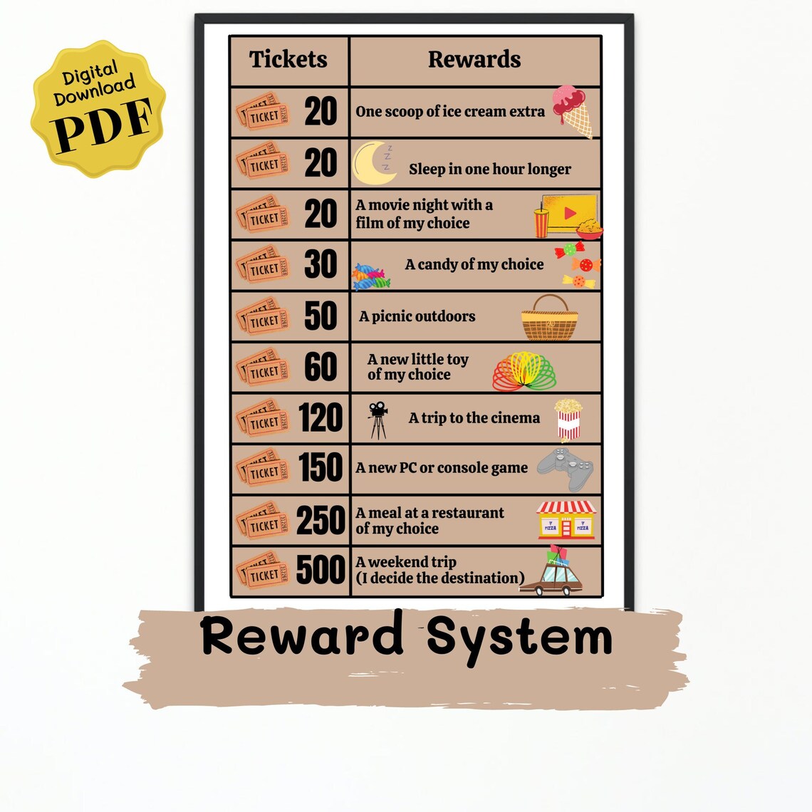 Reward System for Children | Incentive System for Daily Tasks ...