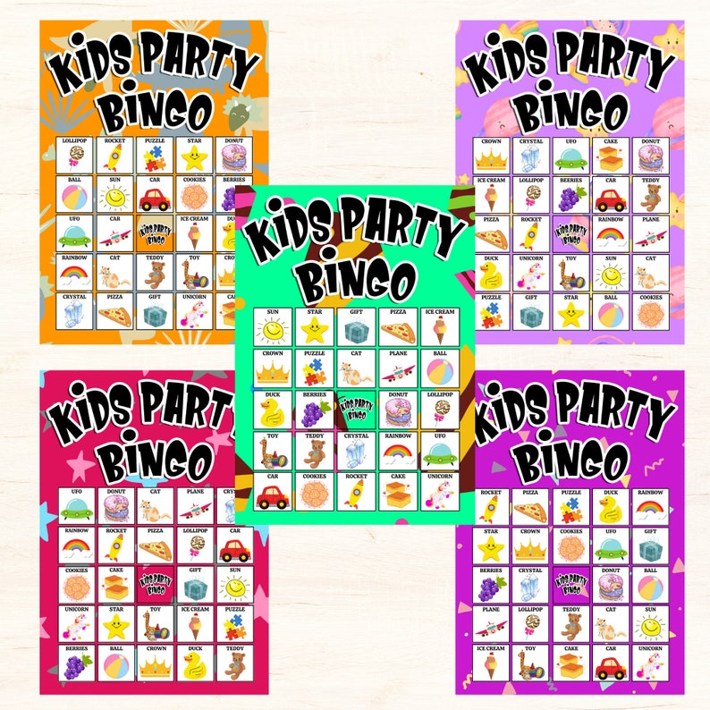 Kids Bingo Game | Birthday Game Bingo for Kids | Funny Game for the ...