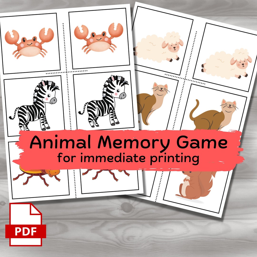 Memory Game With Cute Animals | Matching Card Game for Kids ...