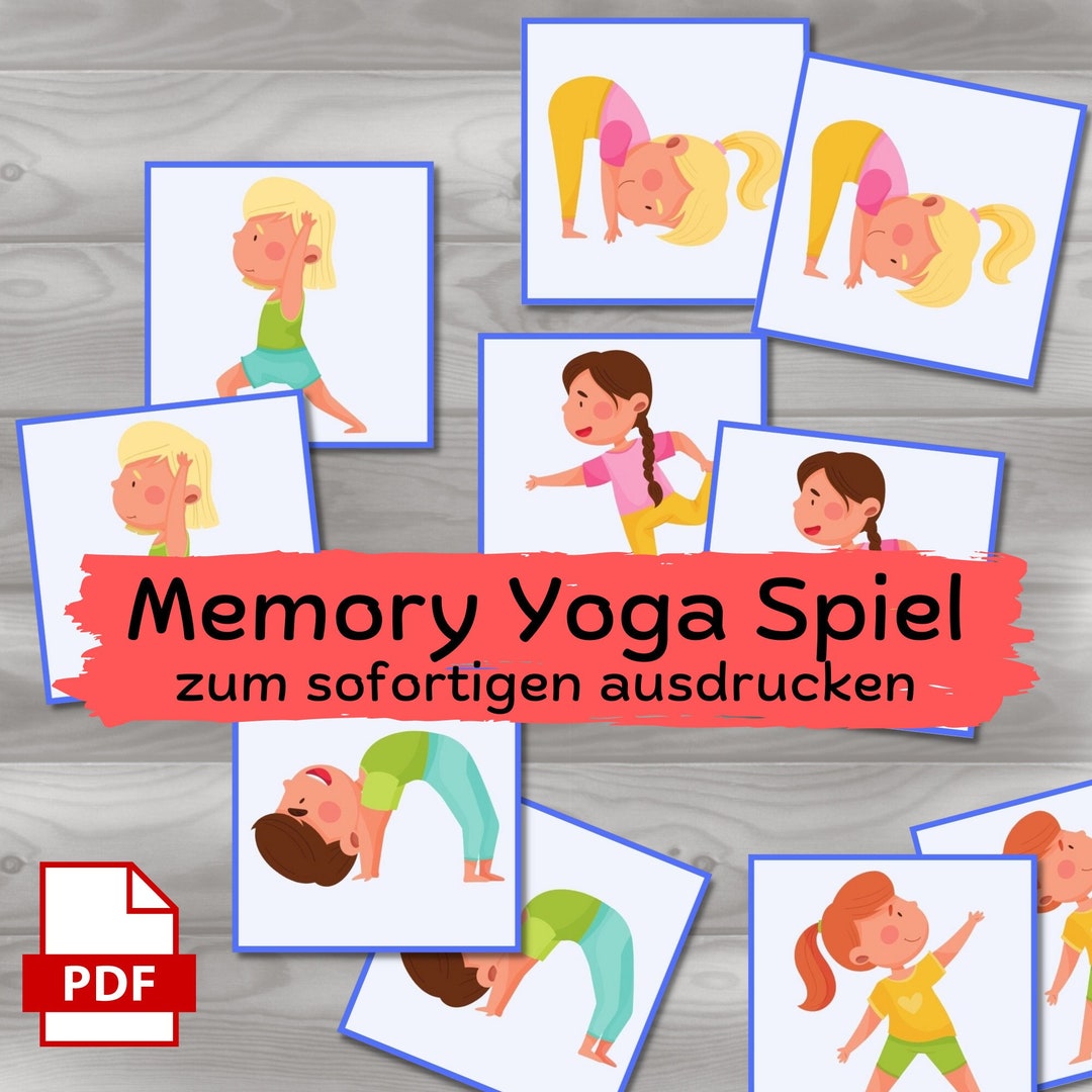 Memory Game Yoga Cards | Matching Card Game for Kids | Montessori ...