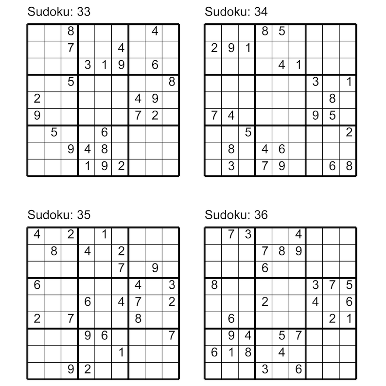 400 Sudoku Medium and Hard Vol 2 Digital Puzzle Games Sudoku Printable ...