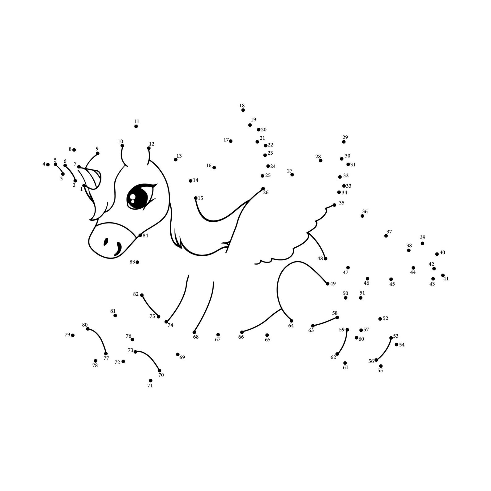 30 Unicorn Dot to Dot Pages Coloring Pages Kids and Toddlers Connect ...