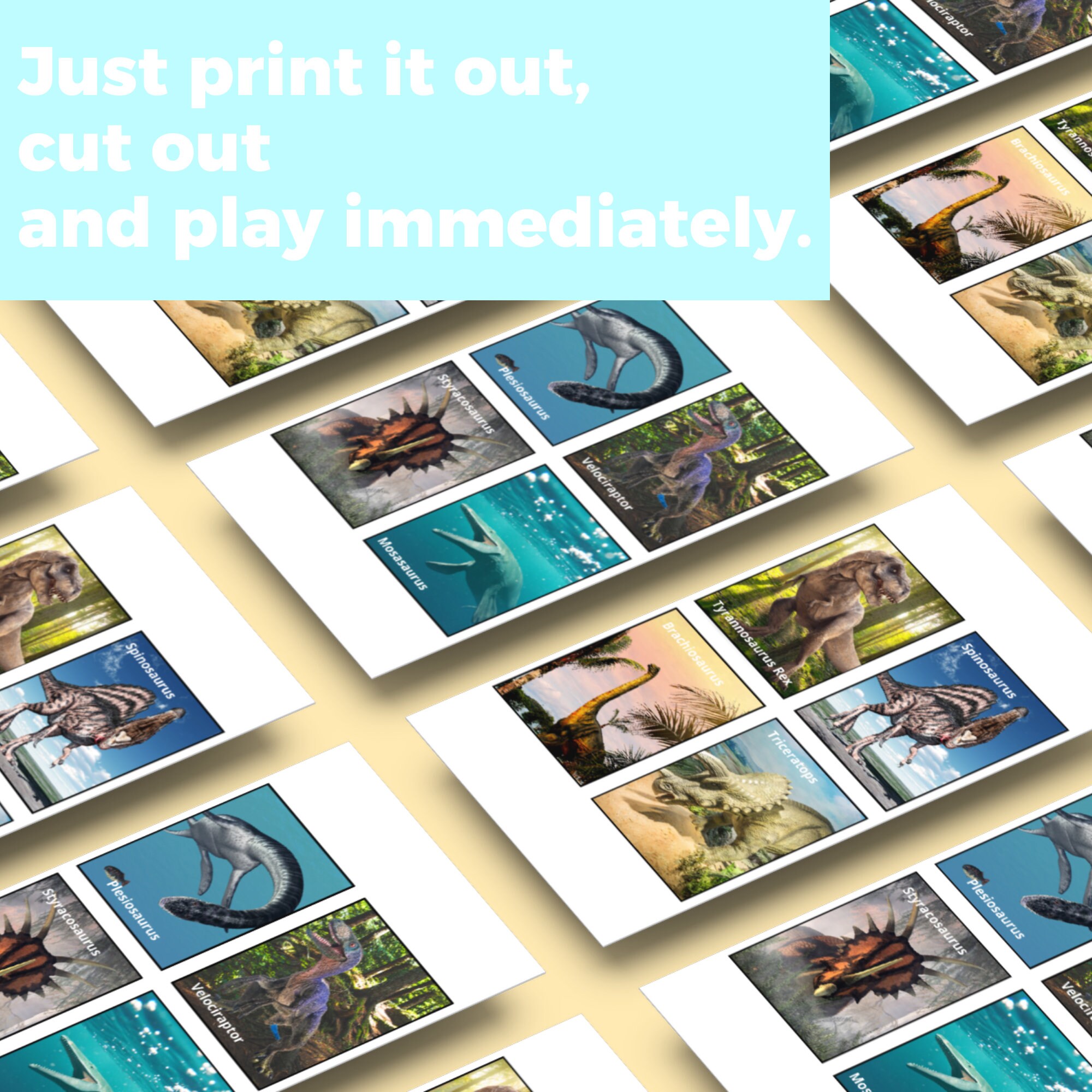 Dinosaur Flash Cards | Montessori Materials | Matching Card Game ...