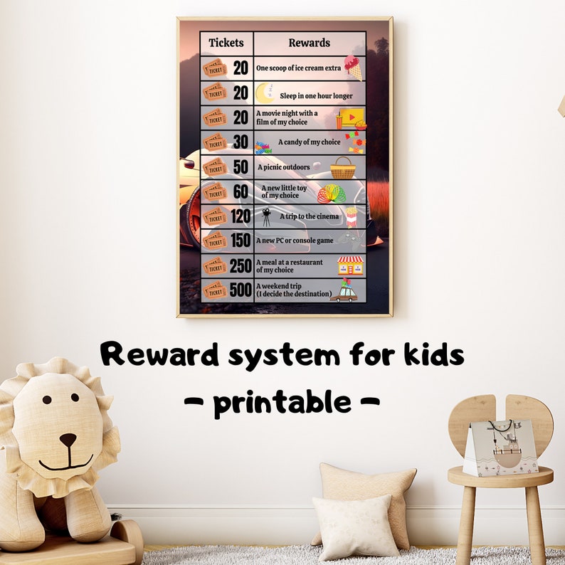 Reward Chart for Kids | Daily Routines With Rewards | Chore Chart for ...