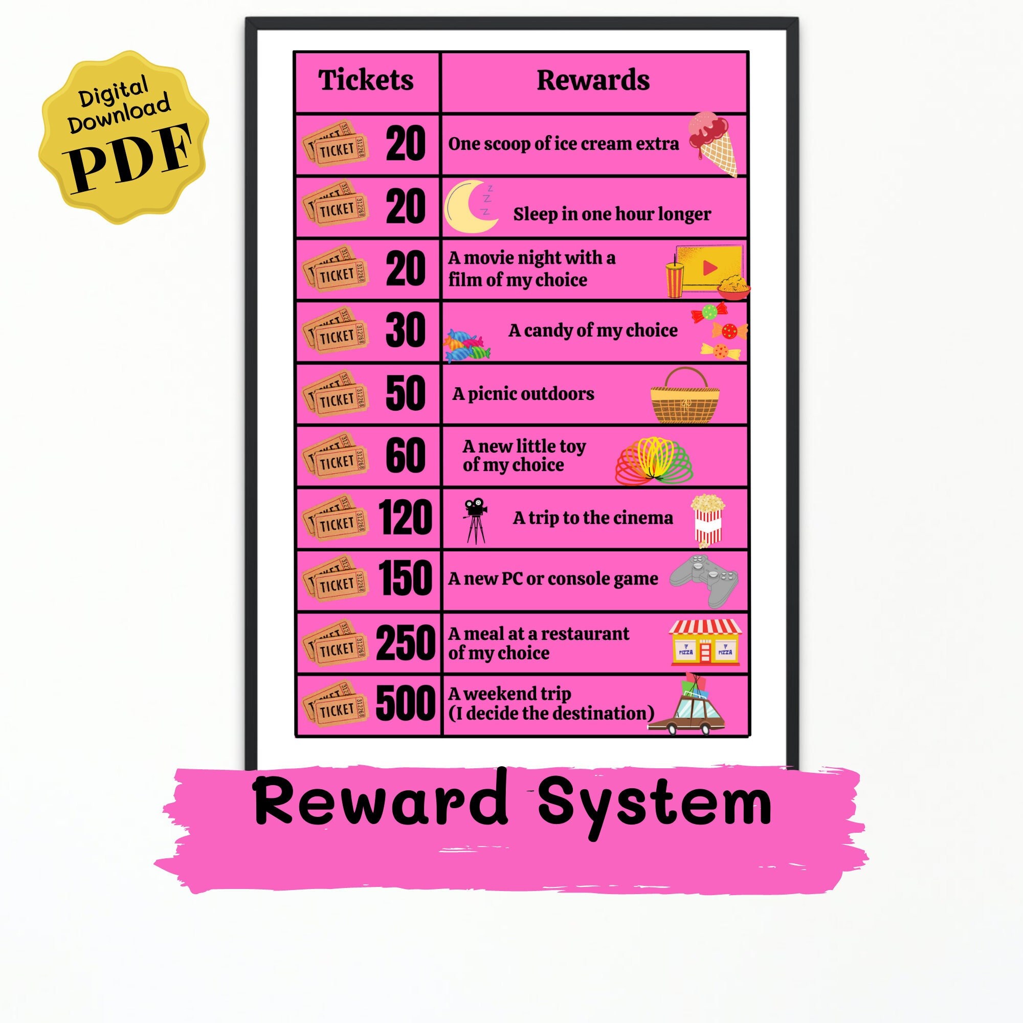Reward System for Children | Incentive System for Daily Tasks ...