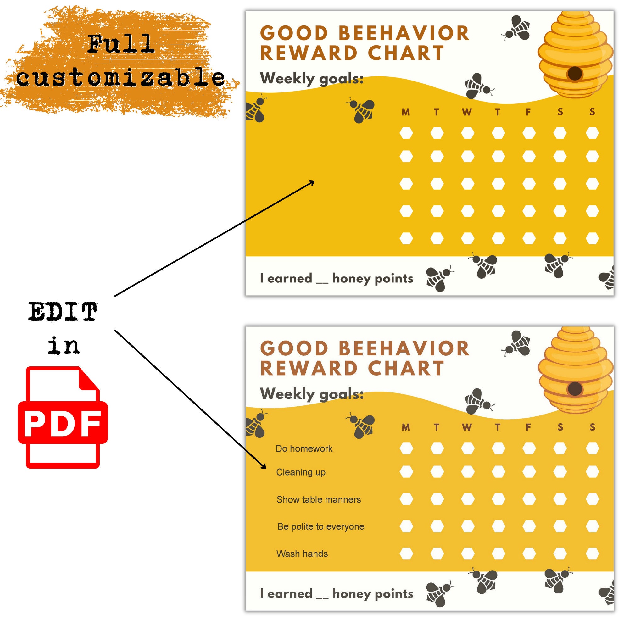 Good Behavior Reward Chart Printable Reward Chart for Kids - Etsy
