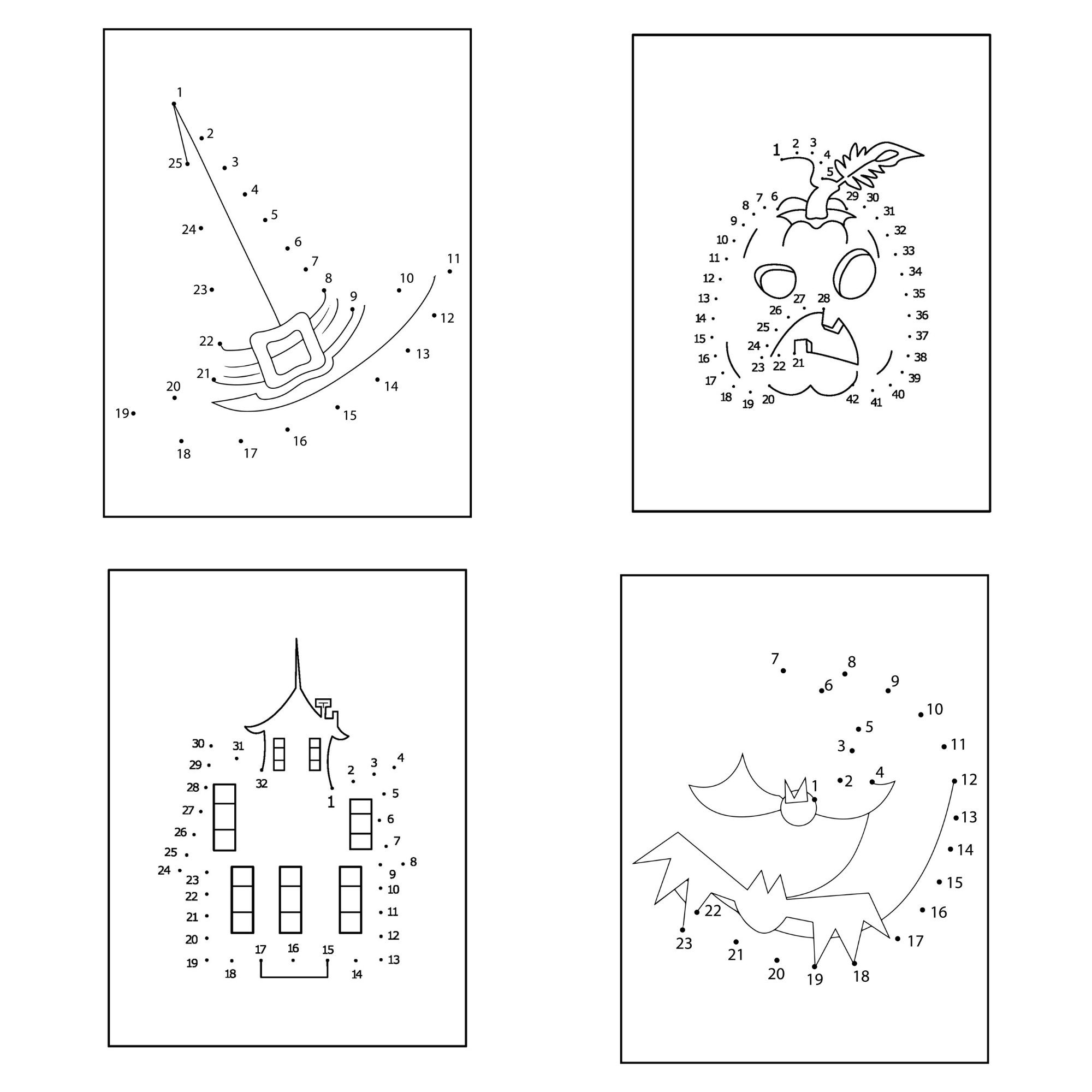 50 Halloween Dot to Dot Pages | Coloring Pages Kids and Toddlers ...
