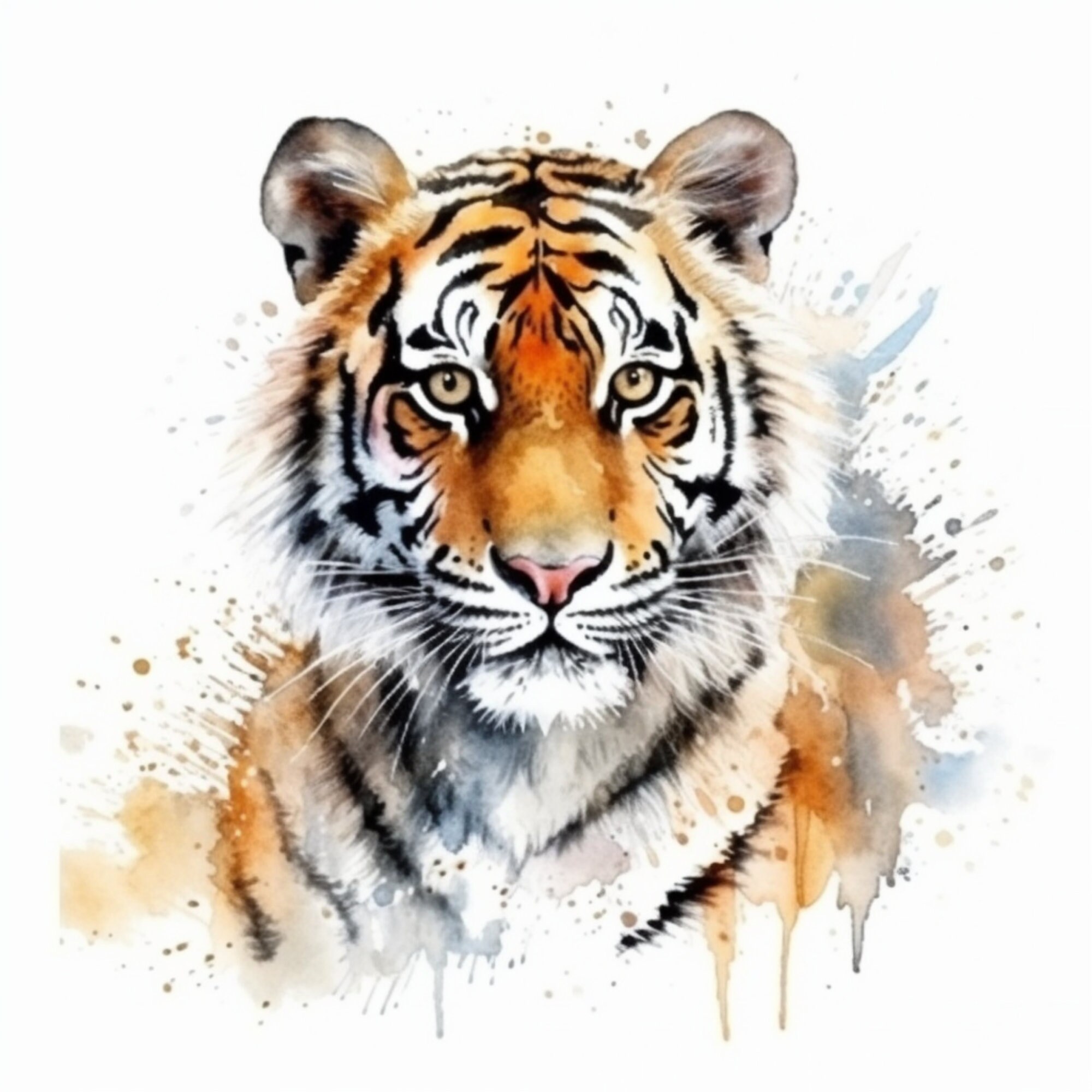 17 Tiger Sublimation PNG Watercolour Images Watercolor Digital Art ...