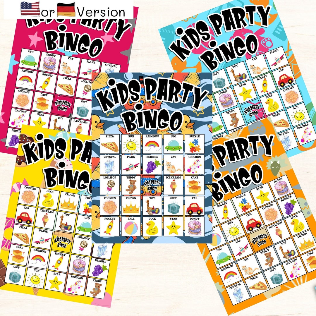 Kids Bingo Game | Birthday Game Bingo for Kids | Funny Game for the ...