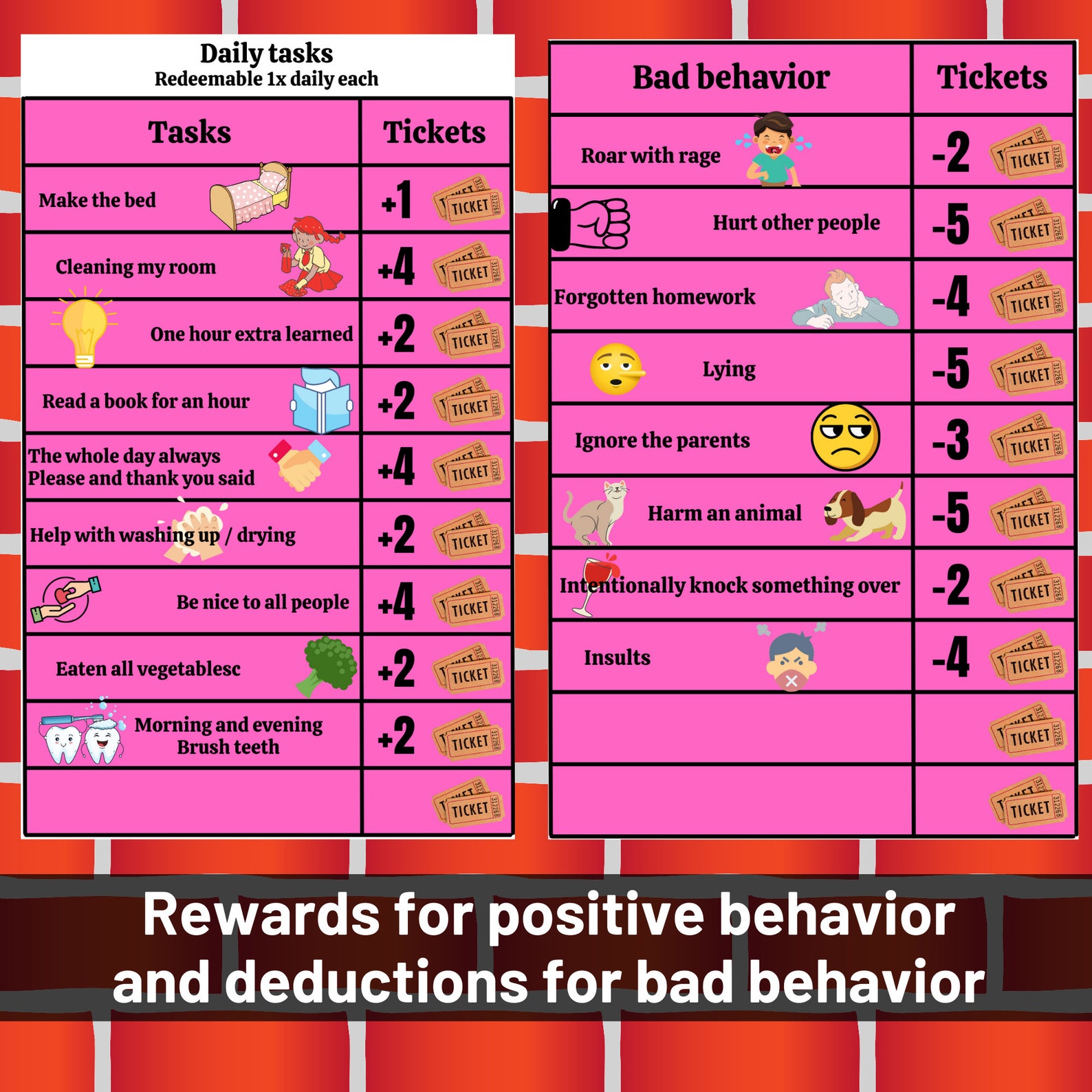 Reward System for Children | Incentive System for Daily Tasks ...