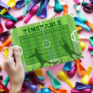 Soccer Timetable for Kids | German and English Timetable Printable for ...