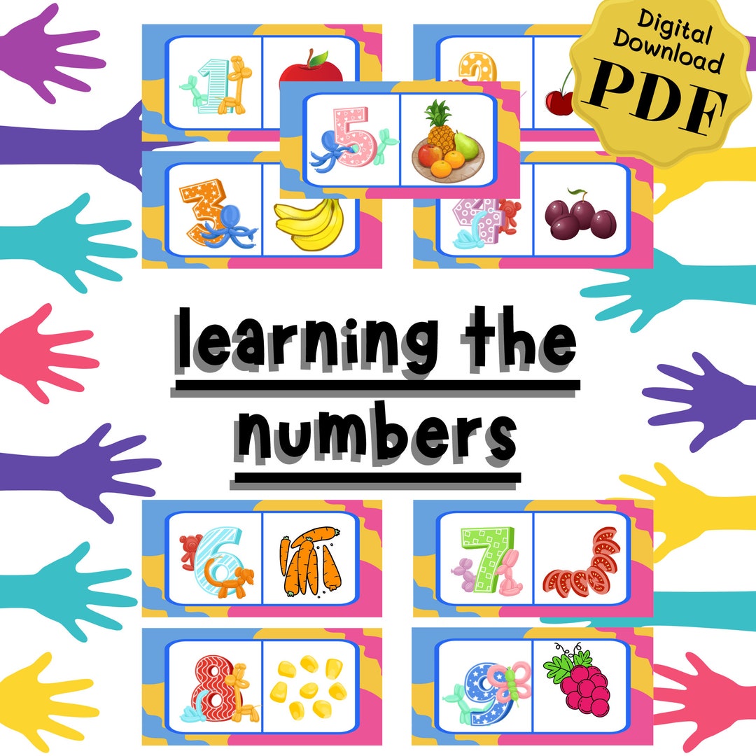Learning Numbers Matching Card Game | Preschool Game Montessori ...