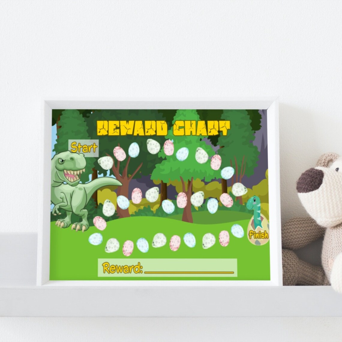 Chore Chart for Kids | Dinosaur Reward System | Toddler Reward Chart ...