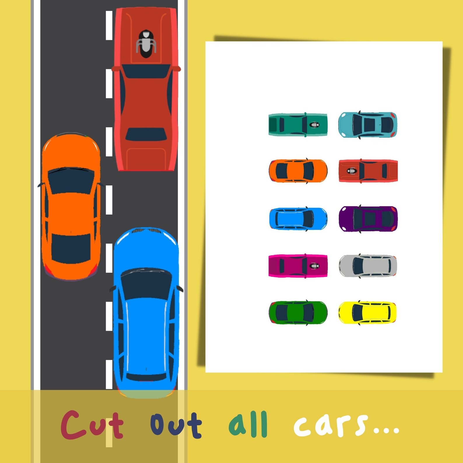 Car Flash Card Matching Game Learning the Colors With Cars - Etsy