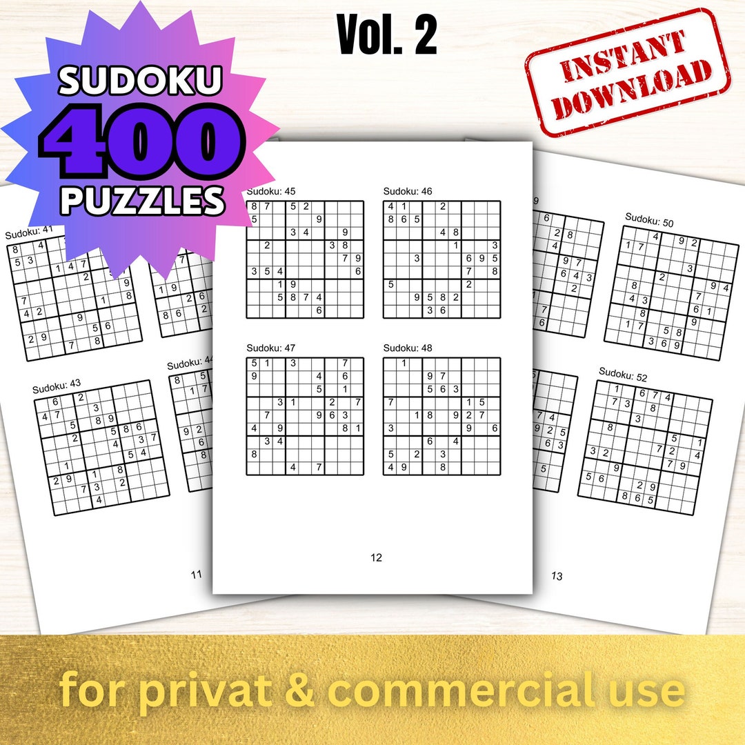 400 Sudoku Medium and Hard Vol 2 | Digital Puzzle Games | Sudoku ...