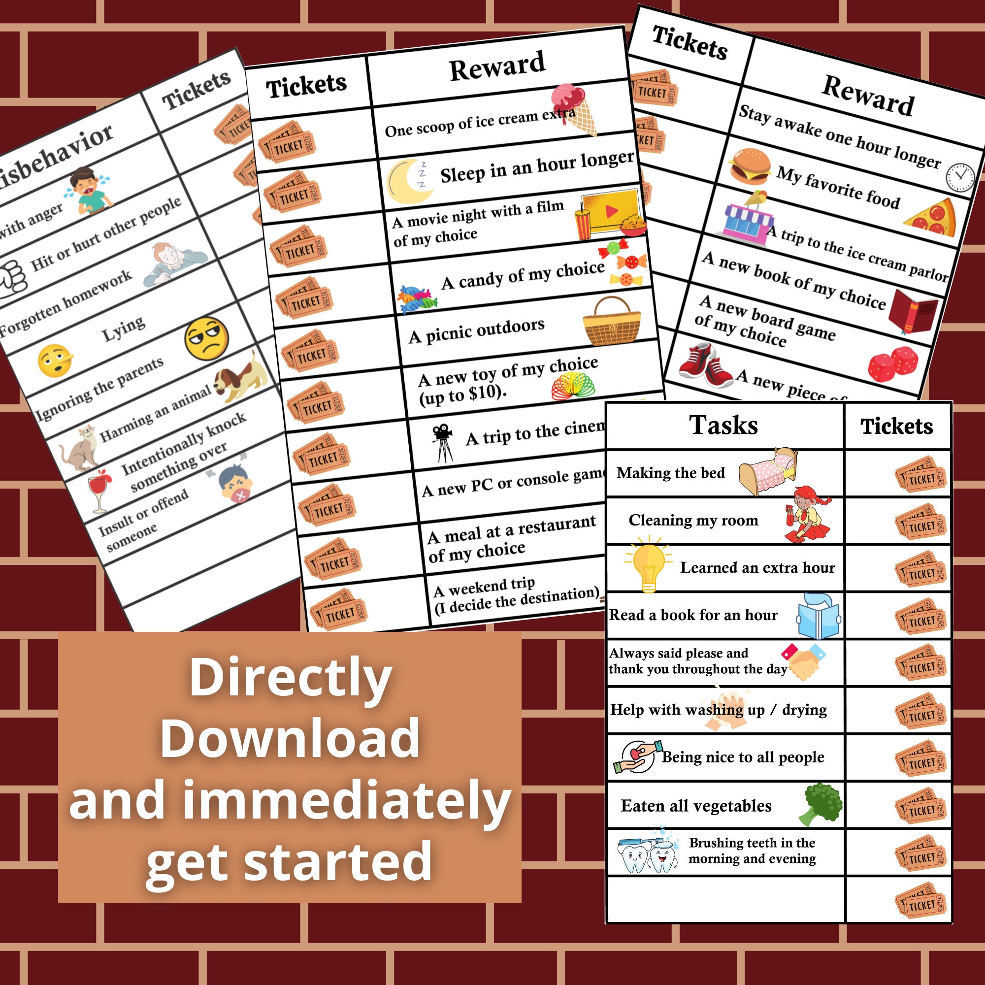 Reward System for Children | Incentive System for Daily Tasks ...