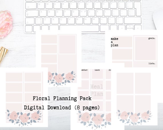 Digital Printable Floral Planning Pages Pack digital | Etsy