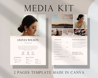 2 Page Influencer Media Kit Template Canva Instagram and - Etsy