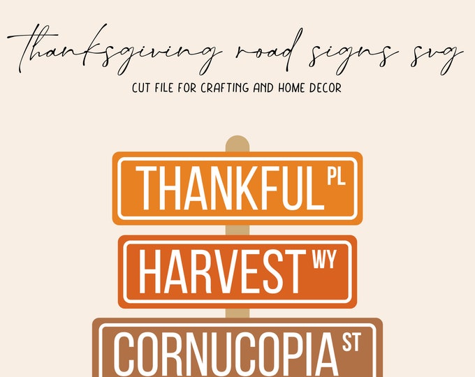 Thanksgiving Road Sign Bundle Thanksgiving Street Signs Thanksgiving ...